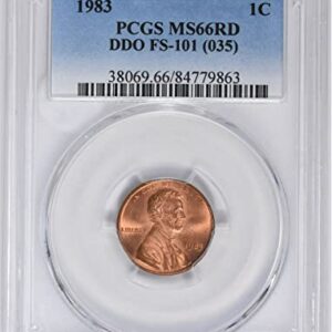 1983 P Lincoln DDO Cent FS-101 PCGS MS66RD