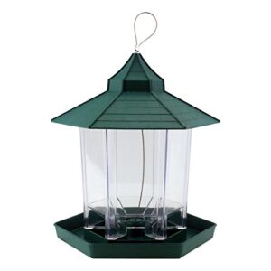 ogrmar hanging gazebo wild bird feeder -perfect for garden decoration and bird watching for bird lover and kids (green)