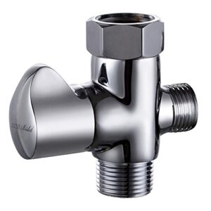 luxe bidet metal t-adapter with shut-off valve, winged 3-way tee connector, chrome finish, for luxe neo bidets