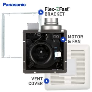 Panasonic FV-0511VQCL1 WhisperSense DC Ventilation Fan - Bathroom Fan with LED Light - 50-80-110 CFM