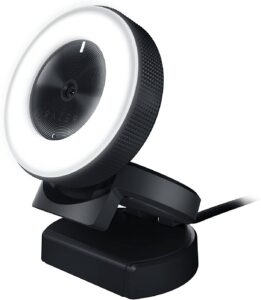 razer kiyo 1080p 30 fps/720 p 60 fps streaming webcam with adjustable brightness ring light, built-in microphone and advanced autofocus