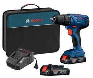 bosch 18v compact 1/2" drill/driver kit with (2) 1.5 ah slim pack batteries gsr18v-190b22