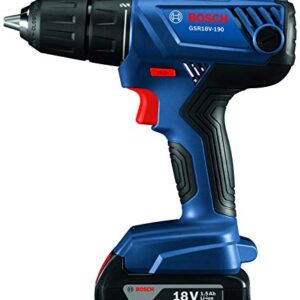 Bosch 18V Compact 1/2" Drill/Driver Kit with (2) 1.5 Ah Slim Pack Batteries GSR18V-190B22