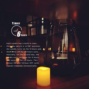 Flameless Flickering LED Votive Tealight Candles Battery Operated with Timer / 6 Hours On and 18 Hours Off Per Cycle, LED Tea Light Candles for Outdoor Halloween Pumpkin Light Christmas Decorations