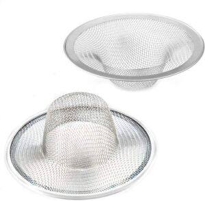 2 pcs heavy duty stainless steel slop basket filter trap, 2.75" top / 1" mesh metal sink strainer,perfect for kitchen sink/bathroom bathtub rv wash basin floor drain balcony drain hole