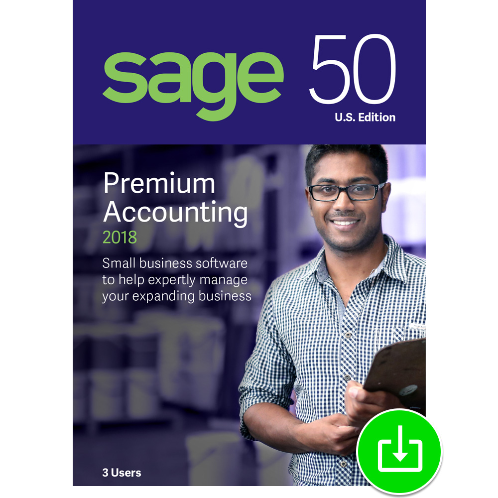 Sage 50 Premium Accounting 2018 U.S. 3-User [Download]