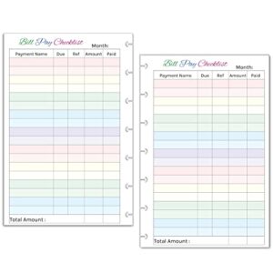 Monthly Bill Pay Checklist for the Mini Happy Planner, Fits 7-Disc Notebook, Budget Planner, Pre-punched Planner Inserts (colorful) BohoPlanners