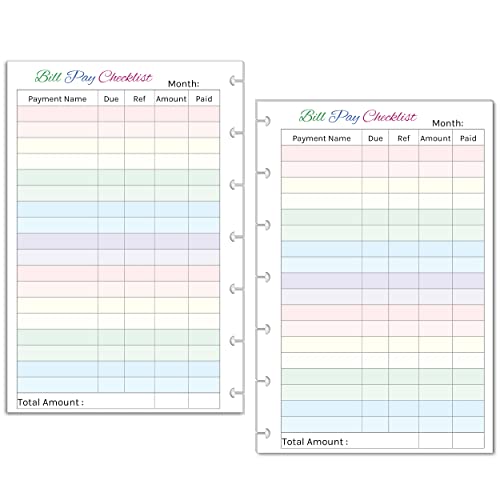 Monthly Bill Pay Checklist for the Mini Happy Planner, Fits 7-Disc Notebook, Budget Planner, Pre-punched Planner Inserts (colorful) BohoPlanners