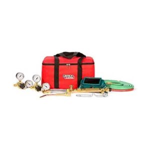 lincoln electric cut welder kit kh995, complete set of tools and equipment for cutting, welding, brazing, 1” cuts and 1/16” weld, works w/cga 510 + 540 cylinders, storage bag included