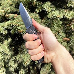 GANZO Firebird F7601 Pocket Folding Knife 440C Stainless Steel Blade G-10 Anti-Slip Handle with Clip Hunting Gear Fishing Camping Folder Outdoor EDC Knife (Green)