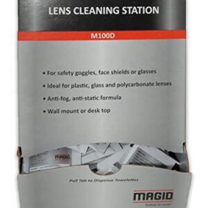 MAGID M100D Lens Cleaning Towelettes, Isopropyl Alcohol, 5" x 8", White (Pack of 100)