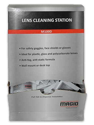 MAGID M100D Lens Cleaning Towelettes, Isopropyl Alcohol, 5" x 8", White (Pack of 100)