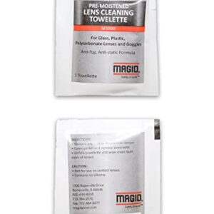 MAGID M100D Lens Cleaning Towelettes, Isopropyl Alcohol, 5" x 8", White (Pack of 100)