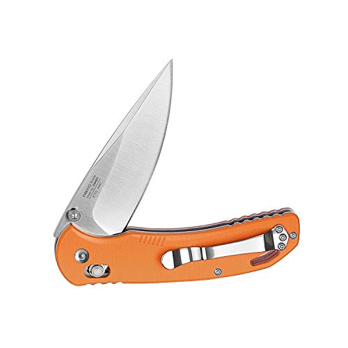 Firebird GANZO F753M1 Pocket Folding Knife G-10 Anti-Slip Handle with Clip 440C Stainless Steel Blade Camping Fishing Outdoor Folder EDC Knife (Orange)