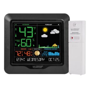 la crosse technology s84107-int color forecast station, black