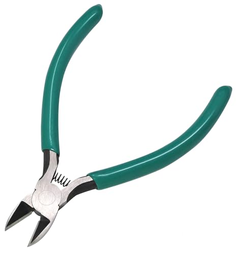 iexcell 4.5" Side Cutter Diagonal Wire Cutting Pliers Nippers Repair Tool, Green, Chrome-Vanadium Steel