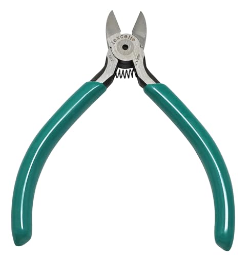 iexcell 4.5" Side Cutter Diagonal Wire Cutting Pliers Nippers Repair Tool, Green, Chrome-Vanadium Steel