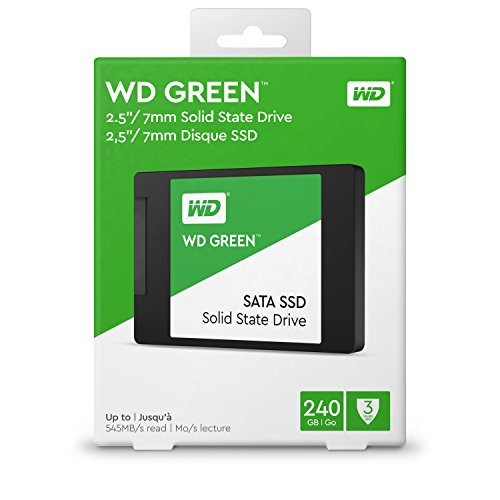 Western Digital 240GB WD Green Internal PC SSD Solid State Drive - SATA III 6 Gb/s, 2.5"/7mm, Up to 550 MB/s - WDS240G2G0A