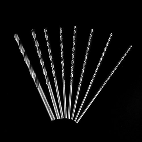 8pcs HSS Extra Long Drill Bit Set Round Shank for Wood Aluminum Plastic 4mm/4.2mm/4.5mm/5mm/5.2mm/6mm/8mm/10mm