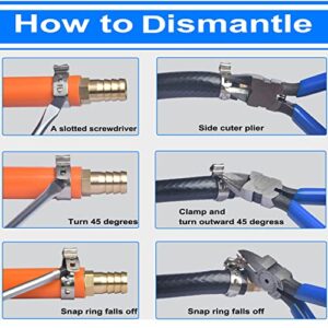 JWGJW Pex Cinch Clamp Fastening Tool with a cutting tool for 3/8 to 1-inch Stainless Steel Clamps with 1/2" 22PCS and 3/4" 10PCS PEX Clamps(003)