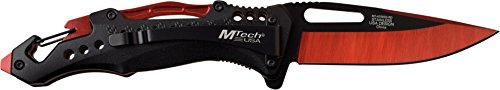 MTech USA Ballistic MT A705G2 RD Spring Assist Folding Knife, Red