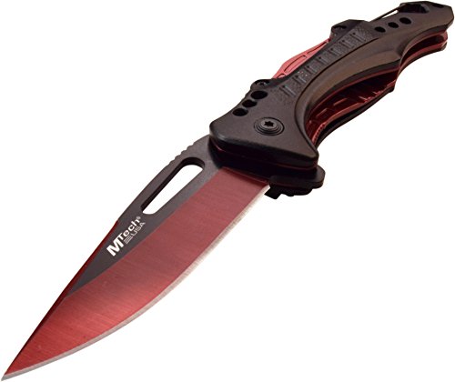 MTech USA Ballistic MT A705G2 RD Spring Assist Folding Knife, Red