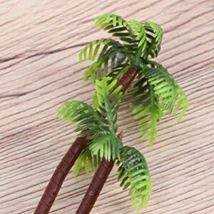 Amosfun 5Pcs Plastic Coconut Palm Tree Miniature Plant Pots Bonsai Craft Micro Landscape DIY Decor…