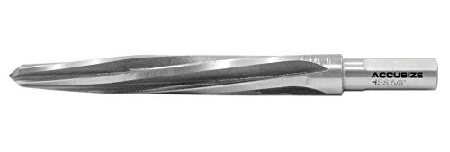 Accusize Industrial Tools H.S.S. Spiral Flute Aligning Reamer, 5/8'' Cutting Diameter, 1/2'' Shank Diameter, 0522-0058