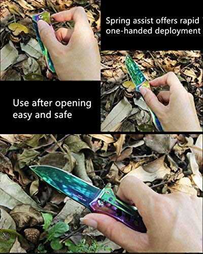 ALBATROSS EDC Cool Sharp Tactical Folding Pocket Knife,SpeedSafe Spring Assisted Opening Knifes with Liner Lock,Pocketclip,Glass Breaker,Seatbelt Cutter(Multi)