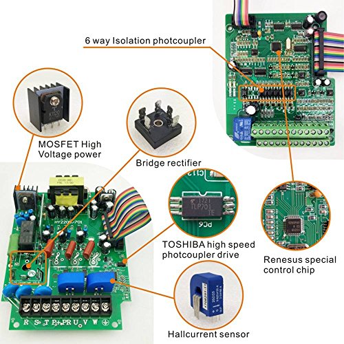 Huanyang VFD,Single to 3 Phase,Variable Frequency Drive,2.2kW 3HP 110V/120V Input AC for Motor Speed Control,HY Series