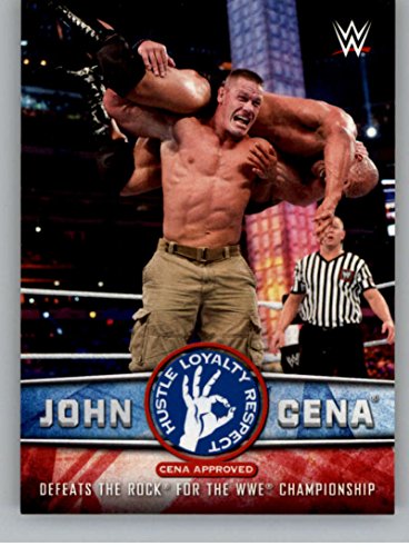 2017 Topps WWE Then Now Forever John Cena Tribute #32 John Cena Defeats The Rock for the WWE Champio