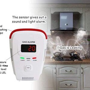 Natural Gas Detector and Propane Detector; Gas Leak Alarm for Home, Kitchen, Camper, Trailer, RV; Monitor Combustible Explosive Gases Like LPG, LNG, Methane, Butane; eBook