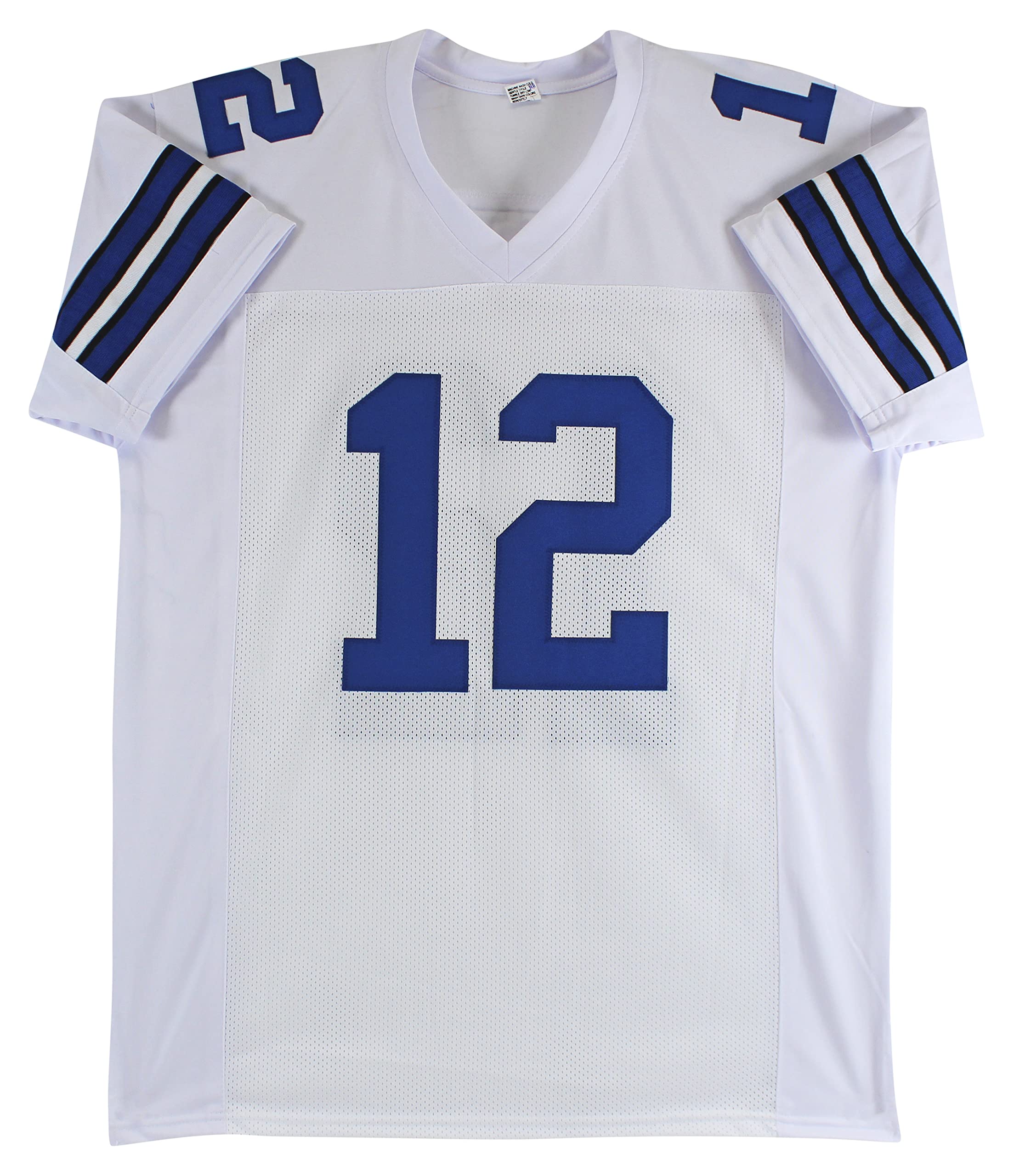 Roger Staubach Authentic Signed White Pro Style Jersey BAS