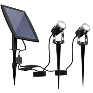 dinglilighting solar spot lights outdoor, led solar landscape spotlights, solar powered wall lights 2-in-1 waterproof solar landscaping light for yard garden driveway patio lawn, auto on off daylight