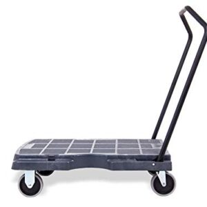 Plastic Platform Folding Cart, 400 lb. Cap, 31"x20" Platform, Versatile and Heavy Duty Rolling Dolly Cart with Wheels, 8.5" Platform Height, Pake Handling Tools