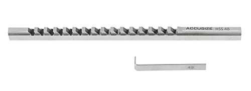 Accusize Industrial Tools 4Mm-B Keyway Broach, 19/64'' to 1-11/16'' Length of Cut, Requires 1 Shim, 5001-0006