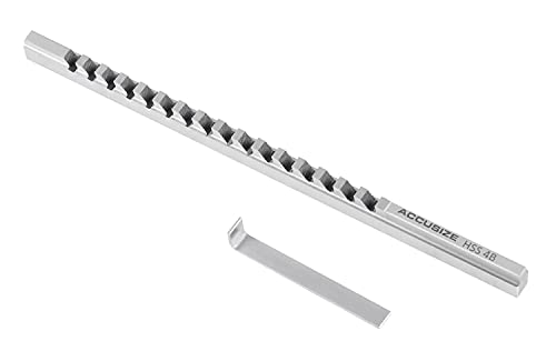 Accusize Industrial Tools 4Mm-B Keyway Broach, 19/64'' to 1-11/16'' Length of Cut, Requires 1 Shim, 5001-0006