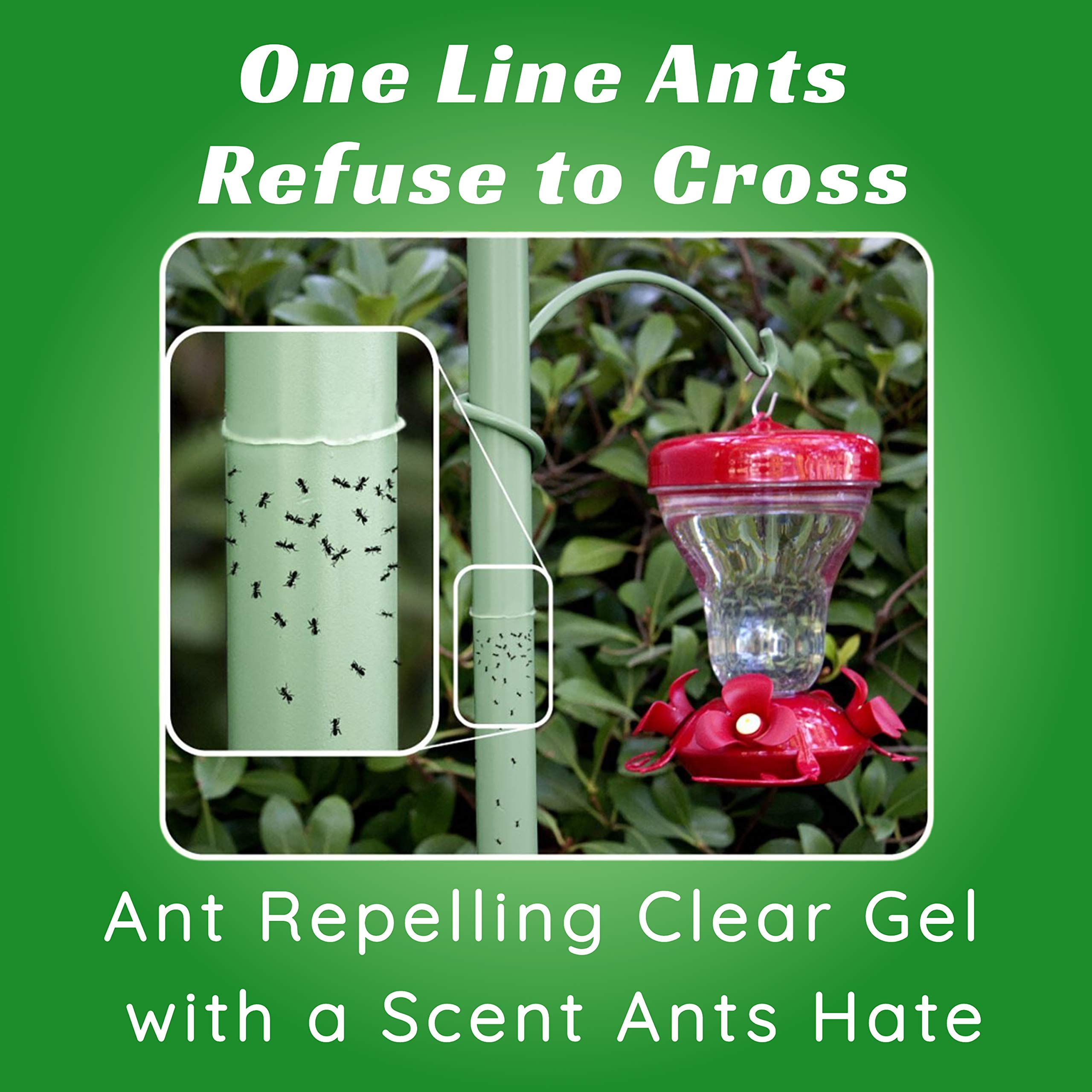 Sapphire Labs Nectar Fortress Natural Ant Repellent; Multi-Purpose Clear Gel Ant Guard for Hummingbird Feeders (Twin)