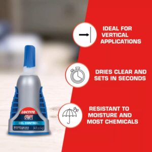 Loctite Super Glue Gel Control, Clear Superglue For Plastic, Wood, Metal, Crafts, & Repair, Cyanoacrylate Adhesive Instant Glue, Quick Dry - 0.14 fl oz Bottle, Pack Of 6