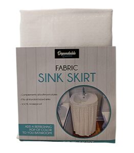 dependable industries fabric sink skirt diamond stitch white