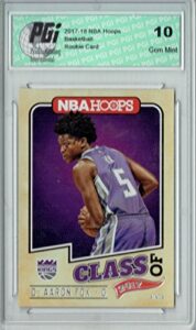 de'aaron fox 2017 hoops #5 class of 2017 ssp rookie card pgi 10