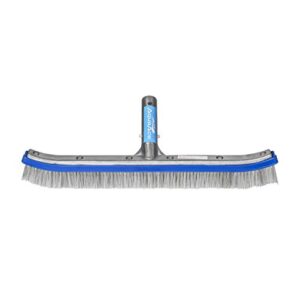 AquaAce Premium Combo Nylon and Stainless Steel Wire Bristle Pool Brush, Mixed Bristles for Extra Scrubbing Power, Three Extra V Clips, Not for Above Ground or Vinyl Pools