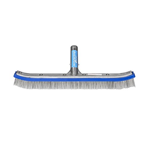 AquaAce Premium Combo Nylon and Stainless Steel Wire Bristle Pool Brush, Mixed Bristles for Extra Scrubbing Power, Three Extra V Clips, Not for Above Ground or Vinyl Pools