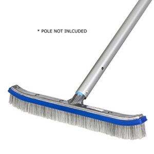 AquaAce Premium Combo Nylon and Stainless Steel Wire Bristle Pool Brush, Mixed Bristles for Extra Scrubbing Power, Three Extra V Clips, Not for Above Ground or Vinyl Pools