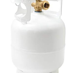 FLAME KING YSN5LB 5 Pound Propane Tank Cylinder, Great For Portable Grills, Fire Pits, Heaters And Overlanding, White