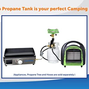 FLAME KING YSN5LB 5 Pound Propane Tank Cylinder, Great For Portable Grills, Fire Pits, Heaters And Overlanding, White