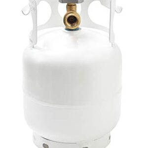 FLAME KING YSN5LB 5 Pound Propane Tank Cylinder, Great For Portable Grills, Fire Pits, Heaters And Overlanding, White