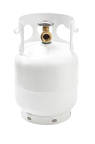 FLAME KING YSN5LB 5 Pound Propane Tank Cylinder, Great For Portable Grills, Fire Pits, Heaters And Overlanding, White