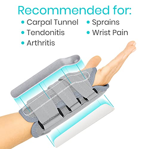 Vive Carpal Tunnel Wrist Brace (Left or Right) - Arm Compression Hand Support Splint - for Men, Women, Kids, Bowling, Tendonitis, Arthritis, Athletic Pain, Sports, Golf - Universal Adjustable Fit