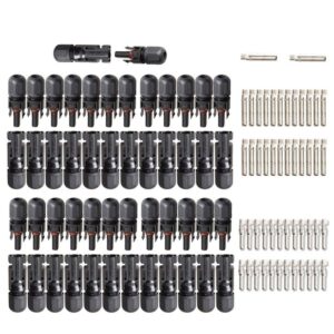 yarachel 25pairs / 50pcs solar connectors - male & female ip67 waterproof connector (25 pairs solar connectors)